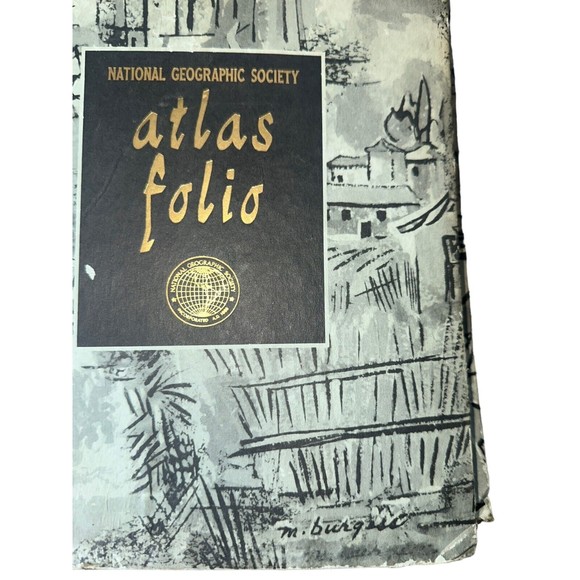 Other | 1958 National Geographic Atlas Folio Hardcover Book Oversized 5s Atlas | Poshmark
